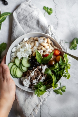 Mediterranean Lamb Rice Bowls with Seasoned Ground Lamb - Cosette's Kitchen