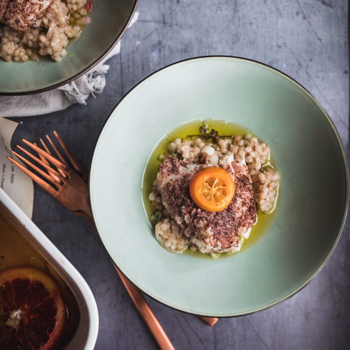 Sumac Citrus Cod with Couscous - Cosette's Kitchen