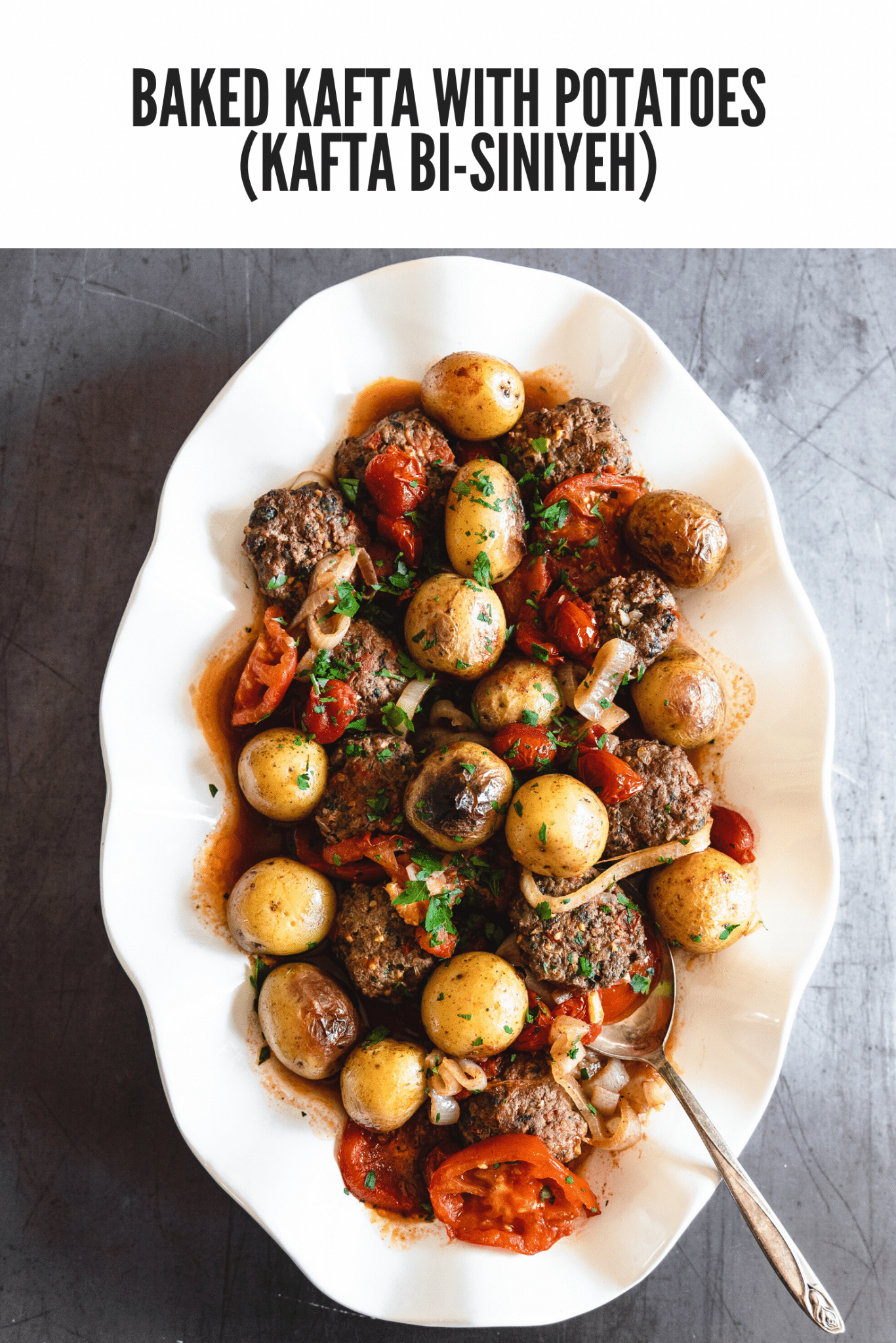 Baked Kofta with Potatoes (Kofta Bil Sanieh) - Cosette's Kitchen