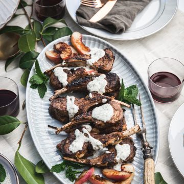 Grilled Lamb Rib Chops - Pomegranate Molasses and Cinnamon with Mint ...