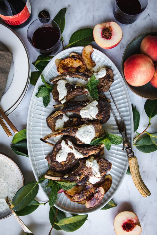 Grilled Lamb Rib Chops - Pomegranate Molasses and Cinnamon with Mint ...