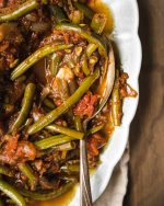 One Pot Lebanese Green Bean Stew - Loubieh (Loubia) bi Zeit - Cosette's ...