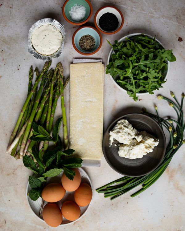 Puff Pastry Spring Breakfast Pizza with Asparagus and Herbed Cheese ...