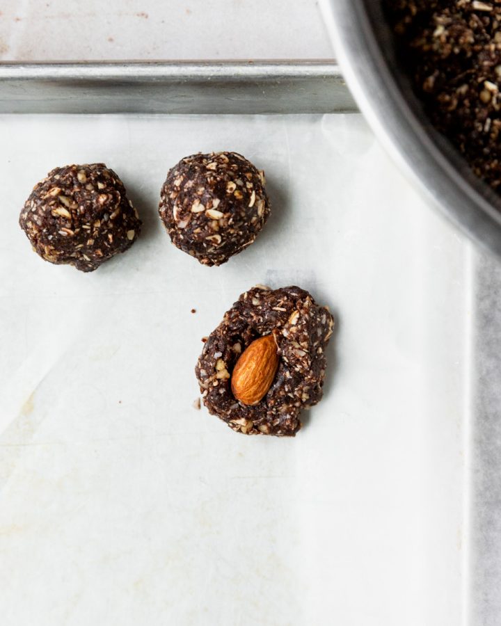 No Bake Date Energy Bites with Tahini Magic Shell - Cosette's Kitchen
