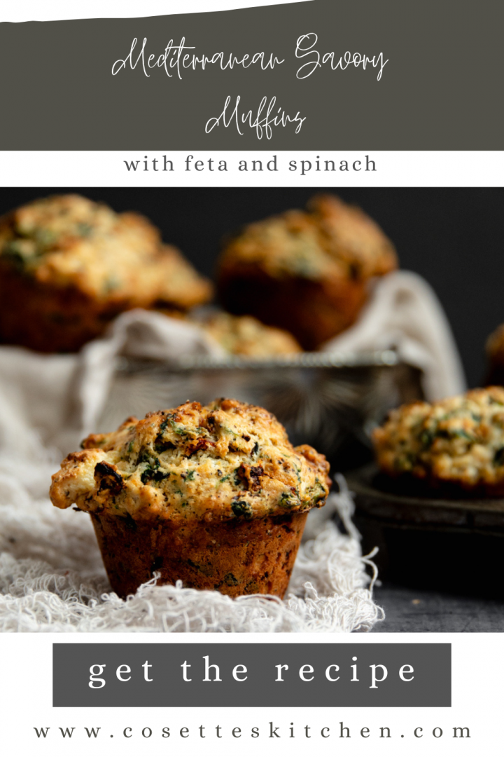 Mediterranean Savory Muffins {with feta, spinach} - Cosette's Kitchen