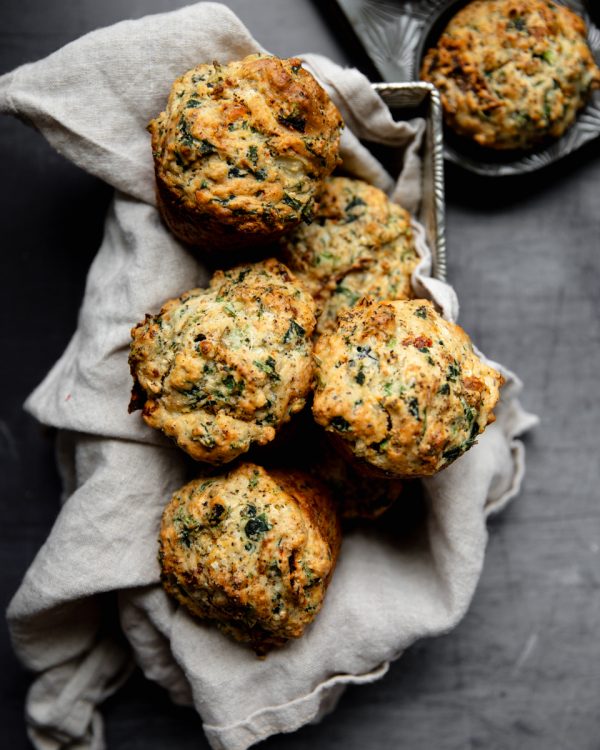 Mediterranean Savory Muffins {with feta, spinach} - Cosette's Kitchen